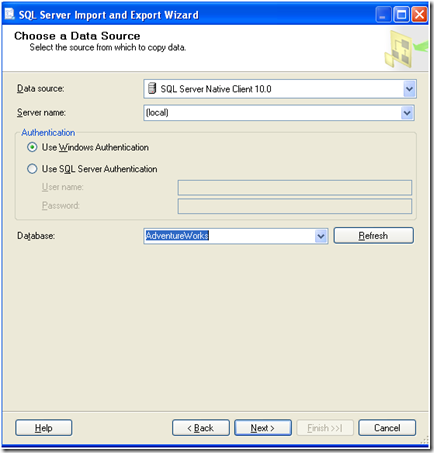 Creating your first SSIS package with the help of Import Export Wizard